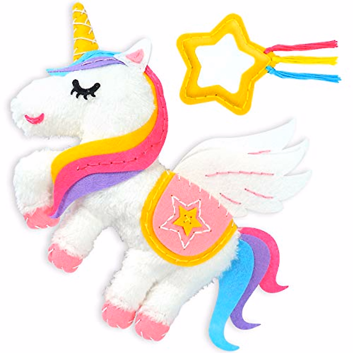C.S. Kids SA13 Magic World DIY Personalised My Magical Unicorn Sewing Kit |Educational Frist Sewing Arts & Crafts Gifts for Kids (Safety Neddle & Instruction Included)