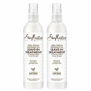 SheaMoisture Curly Hair Leave-in Conditioner Spray, with Virgin Coconut Oil, Shea Butter and Coconut Milk for Anti-Frizz Care (Pack of 2-8 Fl Oz Ea)