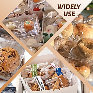 YunKo 100PACK Self Sealing Cellophane Bags Clear Cookie Bags for Gift Giving Treat bags for Packaging Cookies, Candy, Gifts(4x4 Inch)