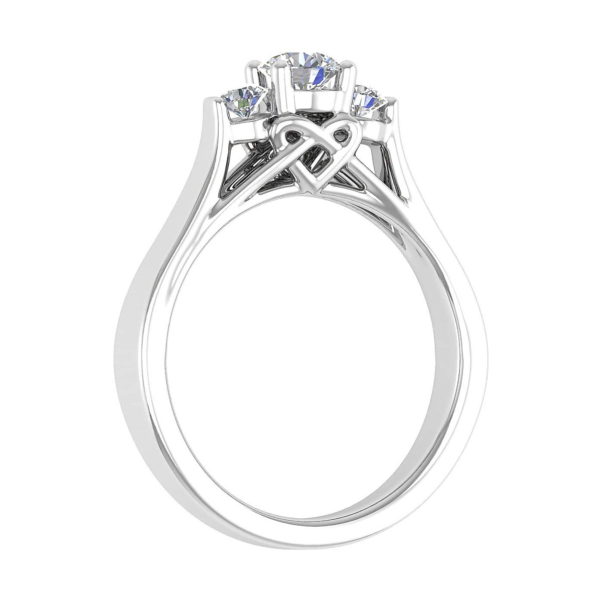 1/2 Carat 3-Stone Diamond Engagement Ring in 10K White Gold (Ring Size 7)