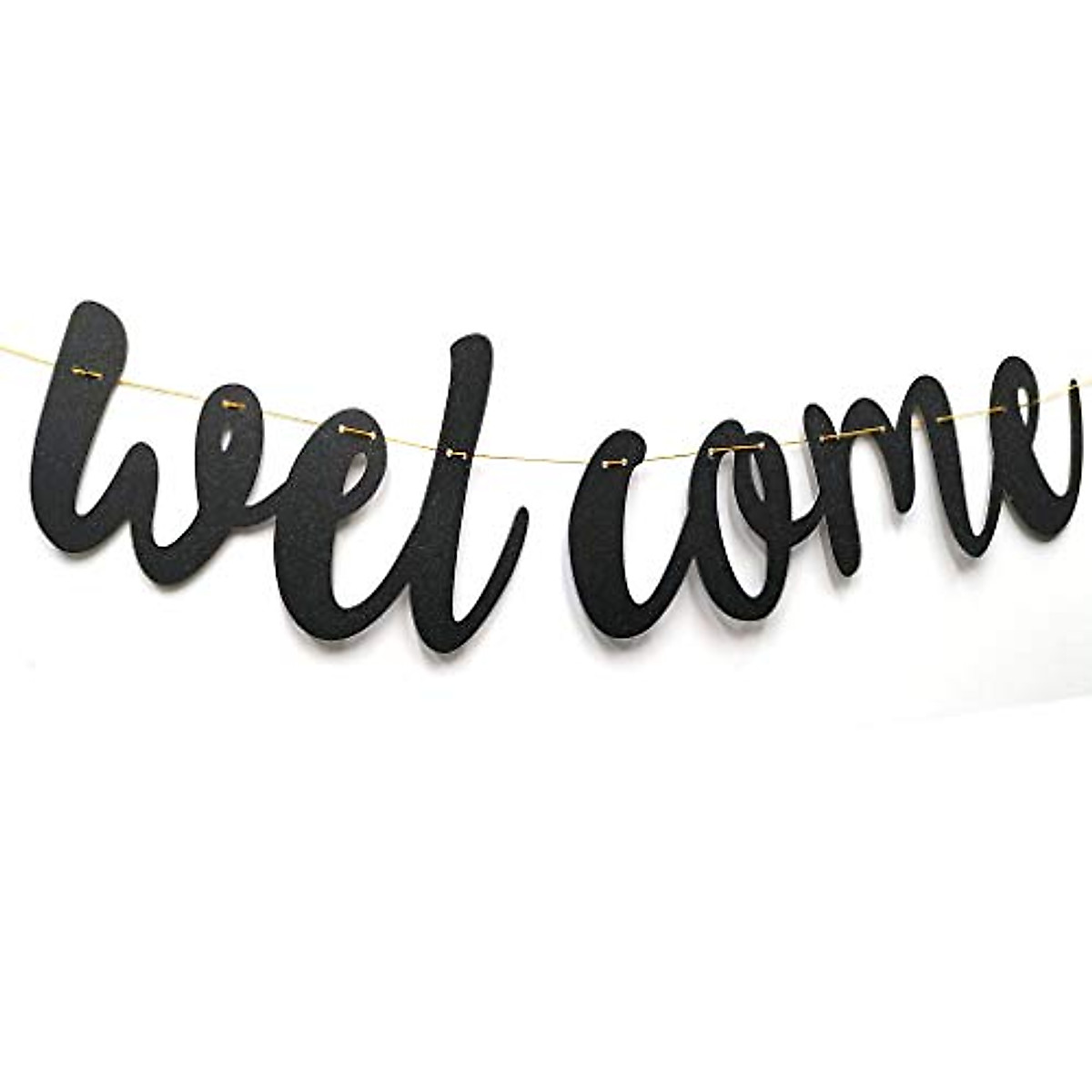 Welcome Back Banner Black Glitter Welcome Back Party Sign Returning Home Teenager Homecoming Home Coming Returning Home Hospital (Black)