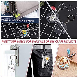 Acrylic Keychain Blanks, Audab 50pcs Clear Keychains for Vinyl, Acrylic Transparent Circle Discs Acrylic Blanks Keychain Bulk for DIY Keychain, Crafting and Vinyl Projects