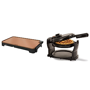 BELLA XL Electric Ceramic Titanium Griddle + BELLA Classic Rotating Belgian Waffle Maker
