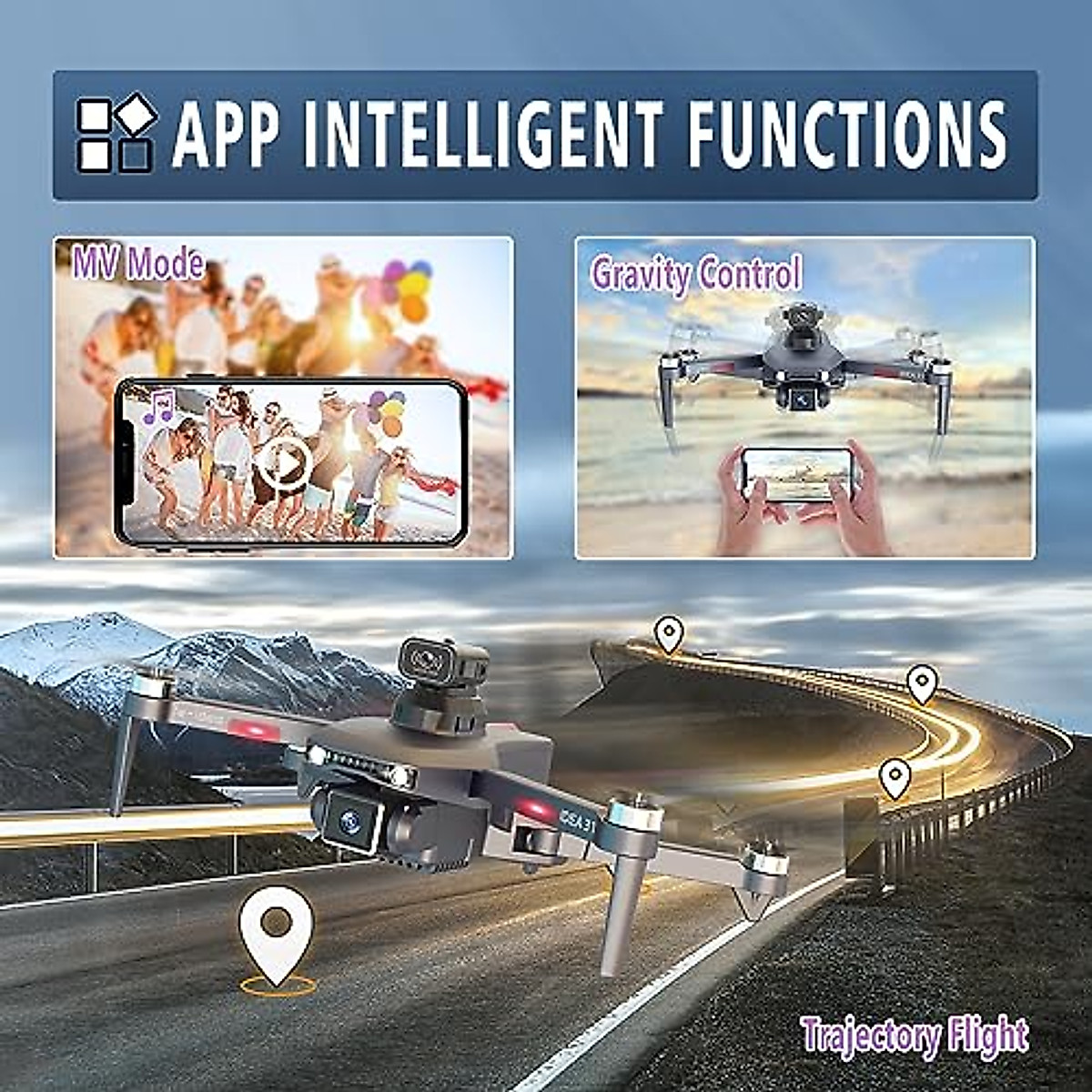 le-idea Brushless Motor Drone with 2 Camera for Adults 4K, 360° Obstacle Avoidance Drone with Camera 4K 5G WiFi FPV Quadcopter for Beginners Drone with Camera for Adults IDEA31P Drone