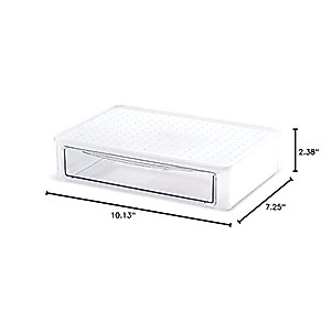 Madesmart Plastic Stacking Pull-Out Drawer for Bathroom Storage, Stackable Bathroom Organizer Drawer with Clear Front, Frost