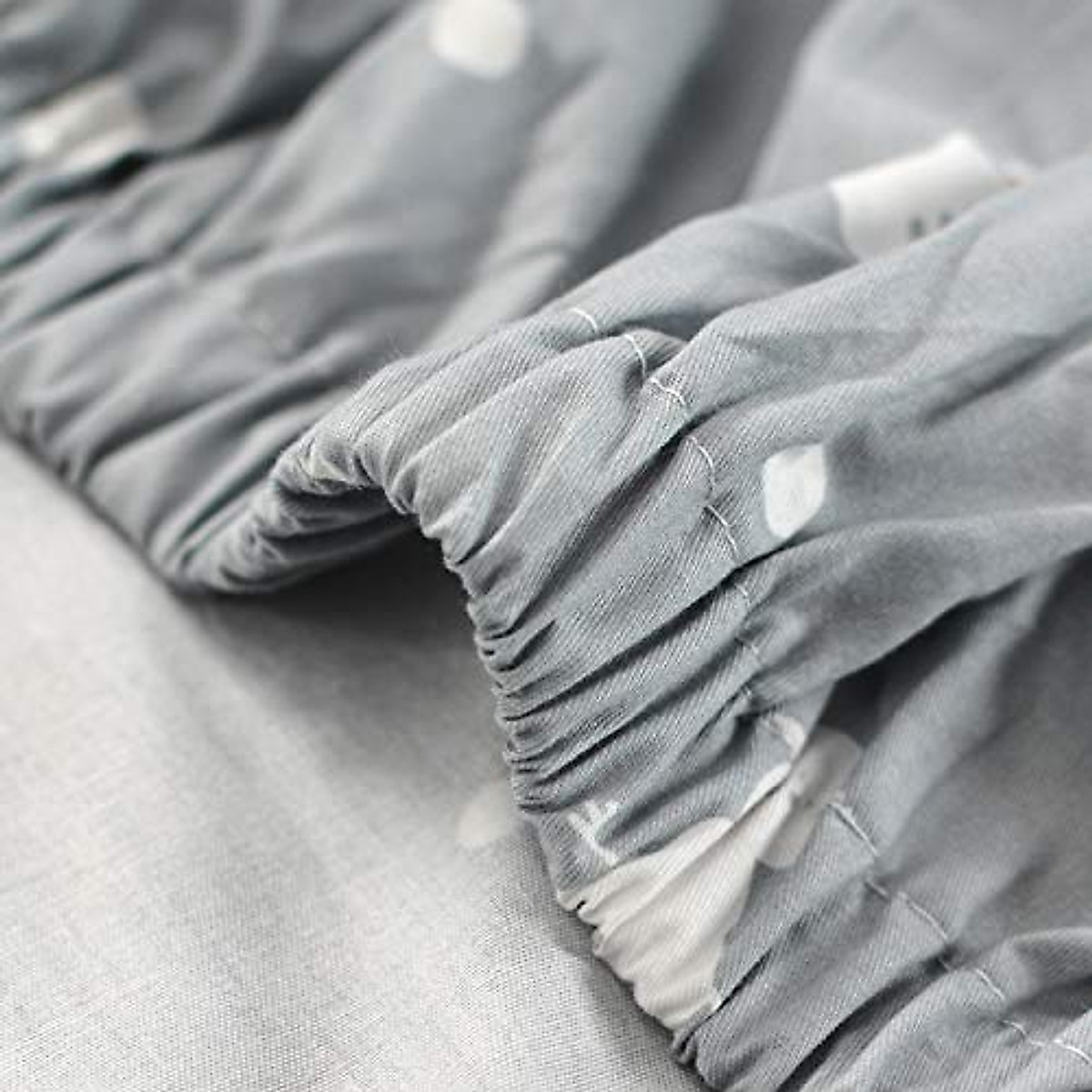 Brandream Fox Crib Bedding Sets Floral Nursery Bedding Blanket with Fox Print, Gray 3 Pieced Cotton Breathable Fitted Sheet Sets for Boys Girls