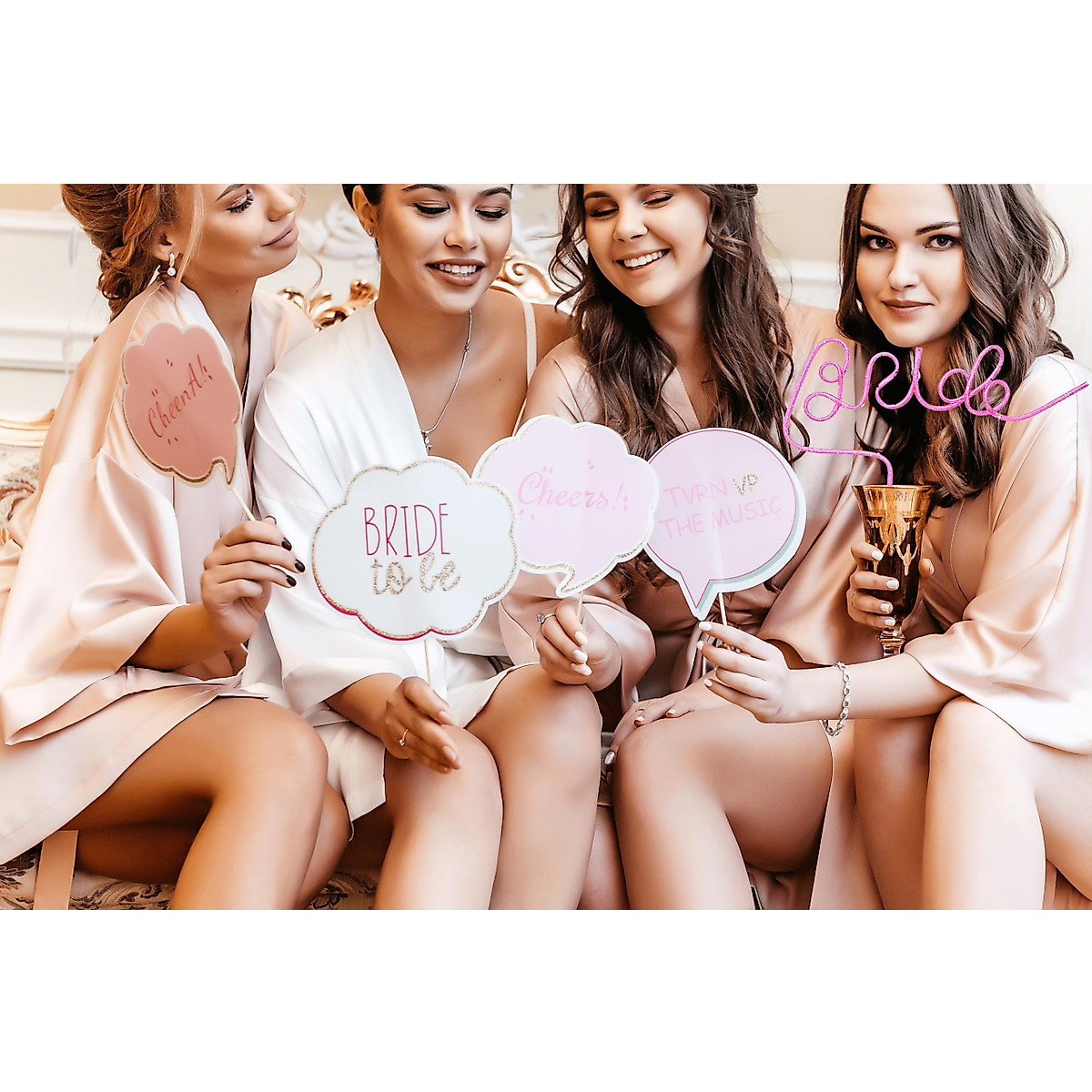 GREAWOD 12pcs Glitter Bachelorette Party Decorations Straws, Bride party Favors Bridal Shower Wedding Engagement Party Decorations,1 Pink Glitter Bride Straws And 11 Pink Glitter Diamond Ring Straws