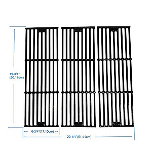 BBQSTAR 19-3/4 Inch Glossy Porcelain-Enameled Cast-Iron Grill Cooking Grate for Char-Griller Wrangler 2123 Grillin' Pro 3001 Duo 5050 5650 5072Triple Play Series Grill Grate, 3-Pack¡­