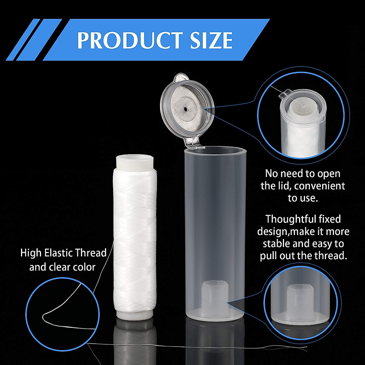 Fishing Thread Nylon Elastic Invisible Magic Fishing Line Fishing Bait Thread 0.2 mm Length 656 Feet Per Spool Stretchy Fishing Line Clear Storage Case Fishing String