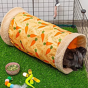 ORZECHKO Rabbit Hideout Tunnel - Small Animal Tunnel Tube House Indoor for Bunny Guinea Pig Rat Hamster Ferret Chinchilla - Playing Sleeping Resting Soft Fleece Foldable Nest Habitat
