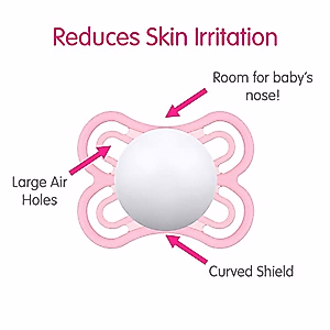 MAM Perfect Night Baby Pacifier, Patented Nipple, Glows in the Dark, 0-6 Months, Boy, 2 Count (Pack of 1)