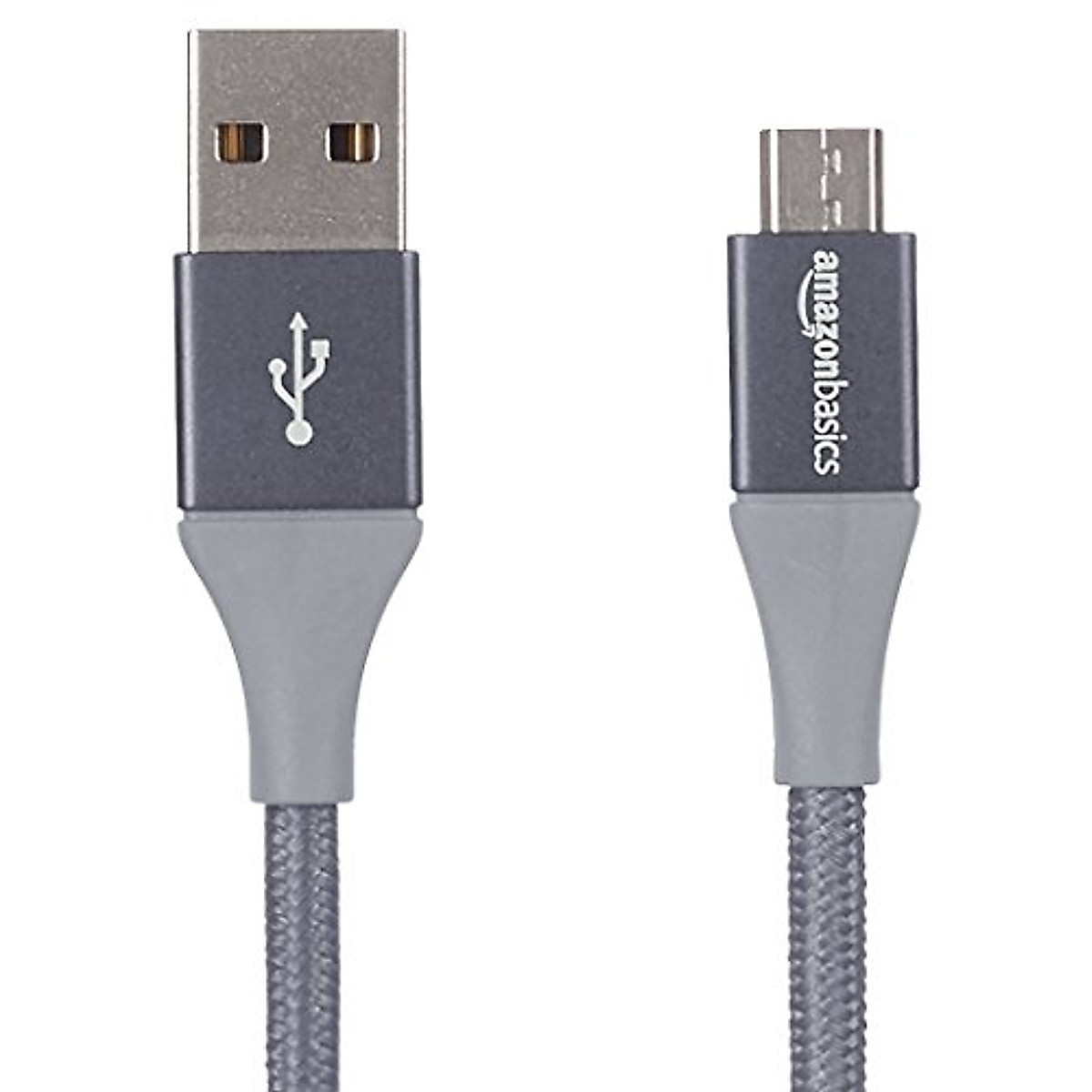 Amazon Basics Double Braided Nylon USB 2.0 A to Micro B Cable, 10 Feet, Dark Gray