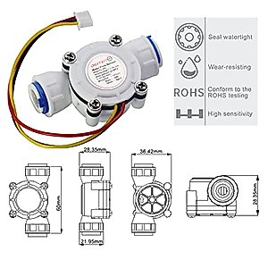 DIGITEN G3/8 Inch Quick Connect Water Flow Sensor Switch Flowmeter Counter 0.3-10L/min