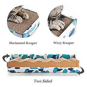 PEEKAB Cat Scratcher Cardboard Reversible Cat cat Scratch Pad Kitty Corrugated Scratching Bed Catnip Included (3 Pack)