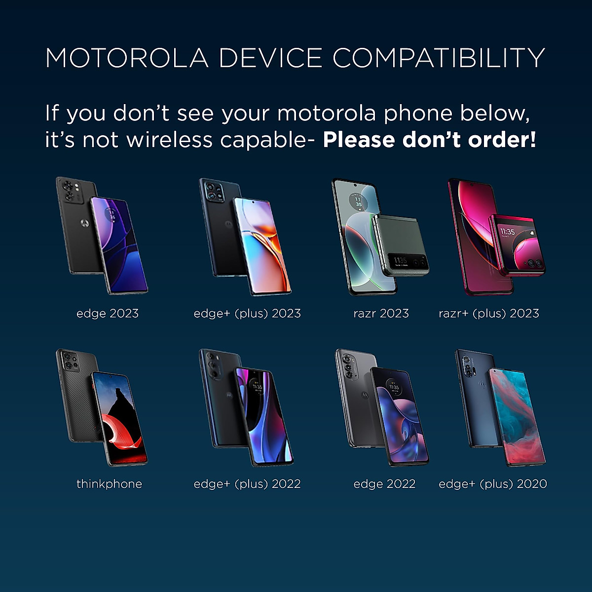 Motorola TurboPower Wireless Charger- 15W Qi Charging pad with 6.6ft Cable and AC Charger for Motorola Edge 2022, Edge+ 2022, Moto Edge Plus 2020/2022, ThinkPhone