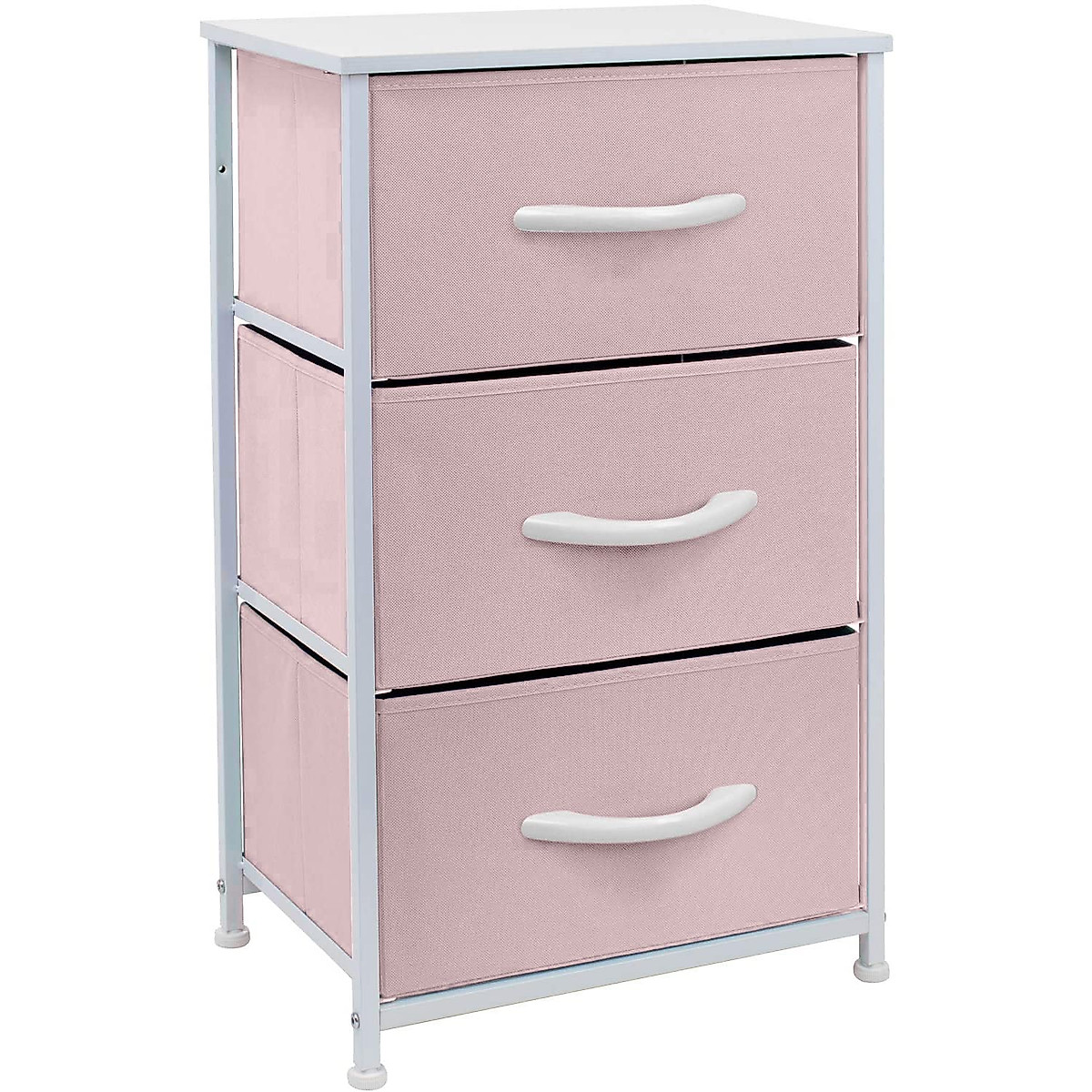 Sorbus Kids Dresser with 10 Drawers and 3 Drawer Nightstand Bundle - Matching Furniture Set - Storage Unit Organizer Chests for Clothing - Bedroom, Kids Rooms, Nursery, & Closet (Pink)