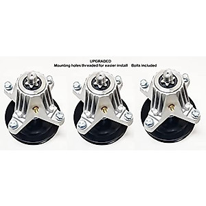 LAWN & GARDEN AMC 3 Upgraded Spindles, Mounting Holes Threaded for Easier Install, Compatible with MTD Cub Cadet 618-06978, 918-06978