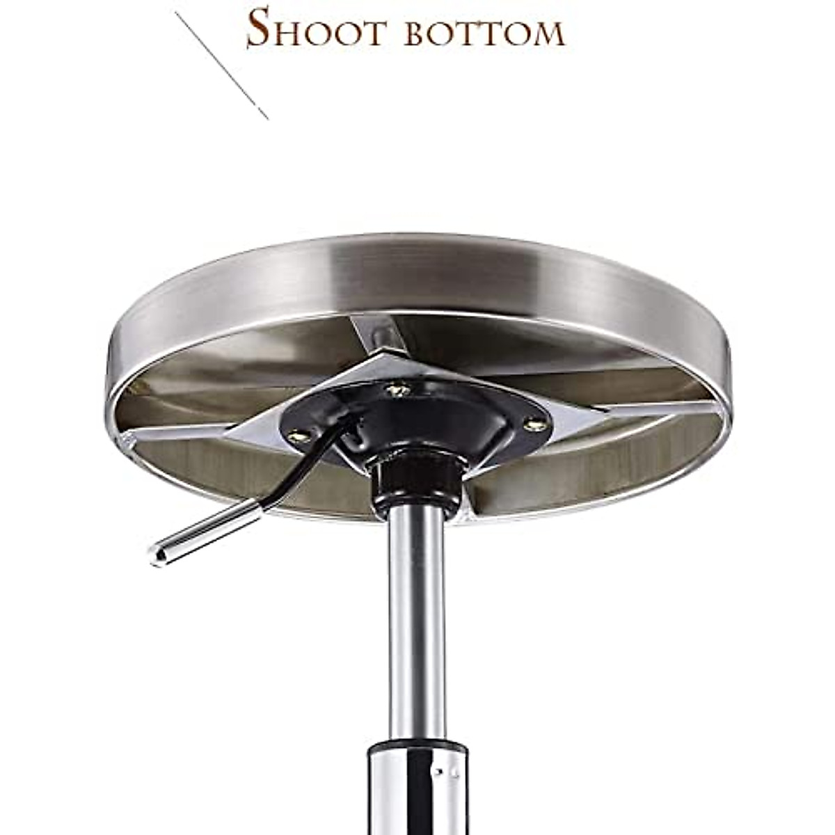 Swivel Bar Stool Eyelash Stool with Wheels，Hair Salon Stool with Silver Stainless Steel Seat，Adjustable Height 40-54 cm，Supported weight 160 Kg，Saddle Bar Stoolfor Salon Spa Massage Tattoo Hairdressin