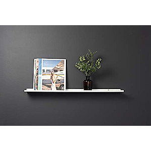 FloatingLedge White Powder Coated Carbon Steel for Frames, Photos and Pictures, Extra Deep 3.5" (18 in Long by 3.5 in Wide)