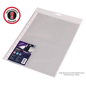 Snopake Eligo A4 ReOrganiser Display Book with Dividers & Index Tabs [Pack of 2] 20 Pockets/40 Sides to View Ref: 15863,Black