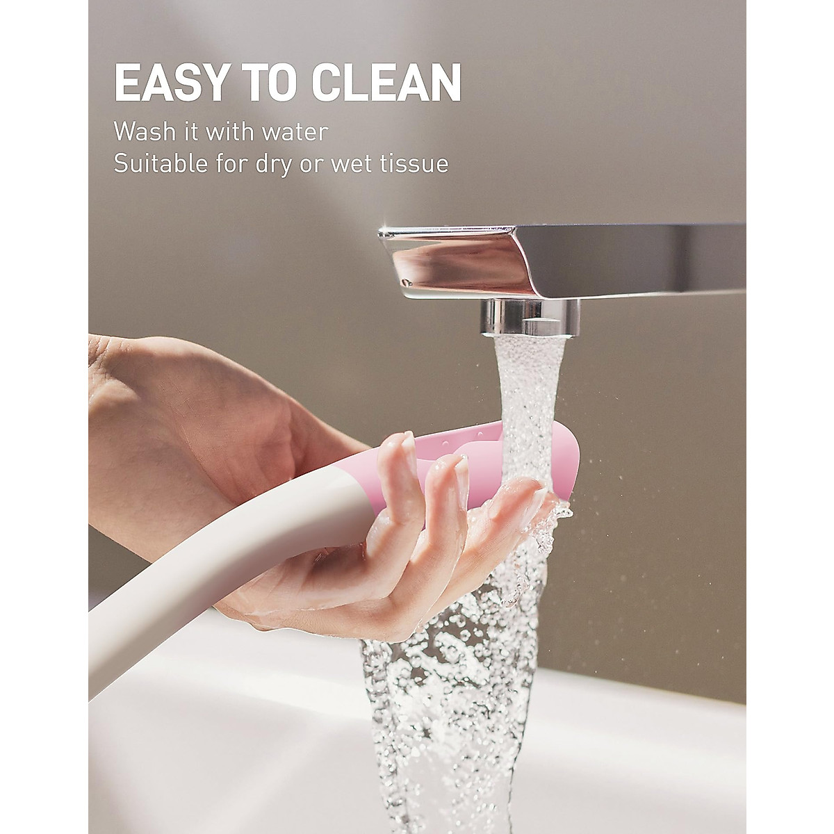 Vammcht Toilet Aids for Wiping, Long Reach Comfort Bottom Buddy Wiping Aid for Toileting, Butt Wiper for Obesity People Disabled Elderly Pregnant Surgery Recovery Handicap Accessories Pink