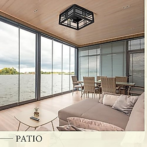 Betklamp Square Ceiling Light Fixtures Flush Mount Lighting Fixtures, 2-Light Porch Ceiling Lights Outdoor Ceiling Light Fixture for Porch Hallway Kitchen Entryway