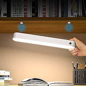 Ousam Led Desk Light Under Cabinet Lights Cordless Protable for Home Office with USB Charging Touch Magnetic for Books in Bed Study Table Built-in Rechargeable Battery (White)