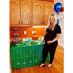 4 Pack Football Touchdown Table Cover Includes 1 Touchdown Banner Games, Playoffs, Birthdays, Tailgate, Baby Shower, Football Theme Party Supplies