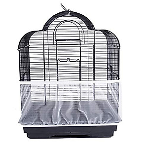 UEETEK Bird Seed Guards Catchers Bird Cage Bird Cage Mesh Net Cover Skirt Guard Stretchy Shell Skirt Traps Cage Basket (White)
