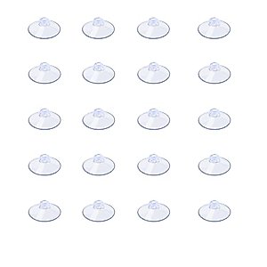 AQUANEAT 20 Packs Suction Cups 0.8/1.2/1.8/2.2 Inch Clear Sucker Pads Without Hook for Glass Home Organization Decoration (0.8 inch)
