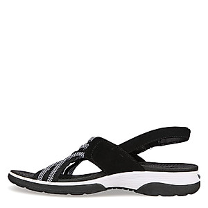 Skechers Women's ARCHFIT Reggae Sport-Hometown Sandal, Black/White, 8