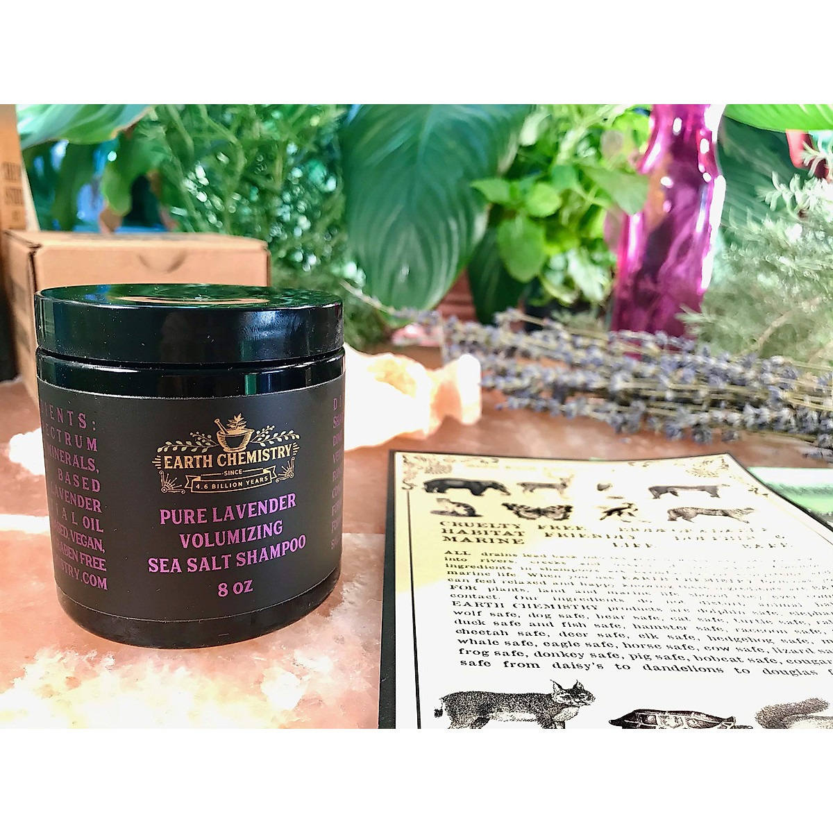 Earth Chemistry Lavender Volumizing Sea Salt Shampoo Get Thick, Full Beachy Waves, For Oily Or Thin Hair, Pump Up The Volume On Flat Or Thinning Hair, Made In The USA, Support Small Businesses