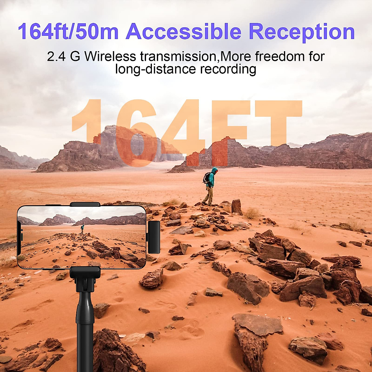 IIQ 2 Pcs Wireless Lavalier Microphone for iPhone iPad with Charging Case,48H Battery Life Clip On Wireless Mic for iPad -Recording Mic for Interview Video Podcast Vlog