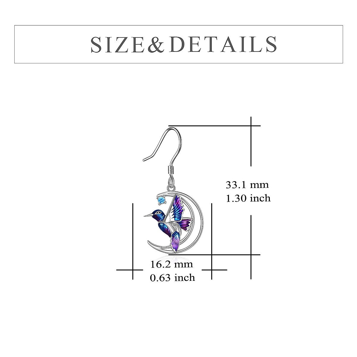YFN Hummingbird Earrings Bird Dangle Earrings Sterling Silver Jewelry Hummingbird Gifts for Women
