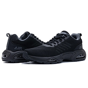 PERSOUL Mens Air Running Shoes Lightweight Breathable Athletic Tennis Gym Jogging Sneakers AllBlack Size 11