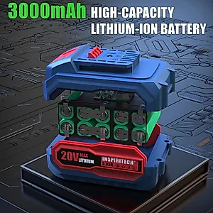 INSPIRITECH 20V Cordless Drill Set, Brushless Power Drill Set with 3.0Ah Battery and Charger,3/8-Inch Metal Chuck Electric Drill Driver,22 Torque Setting,Drill/Driver Bits and Tool Bag Included…