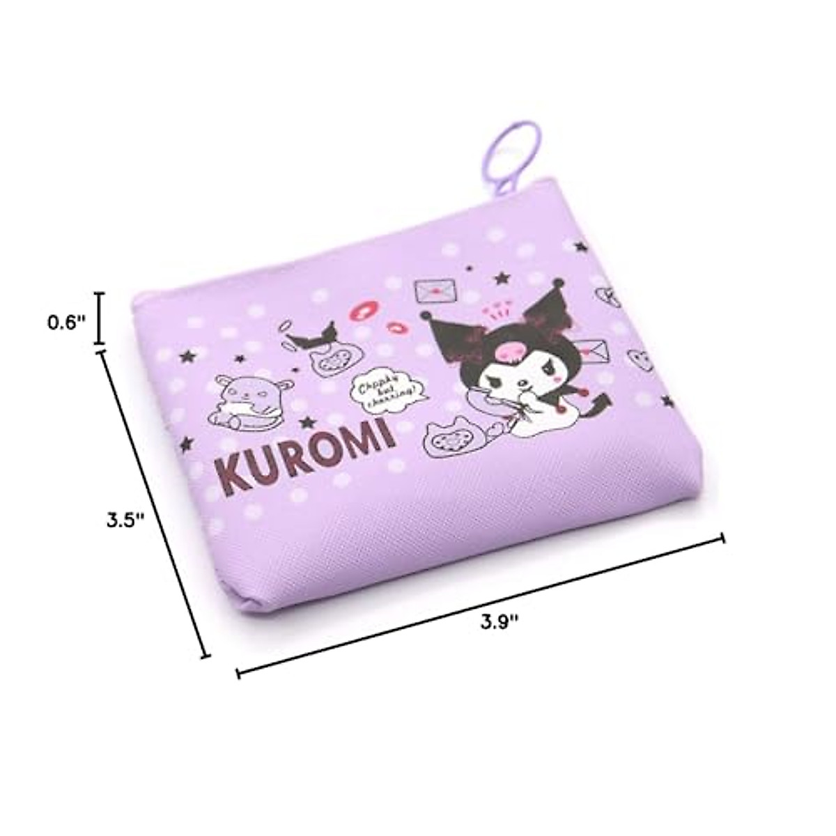 JADOUR Anime Sanriio wallet with cinnamon roll accessories necklace bracelet badge keychain lanyard small wallet for women (kurome)