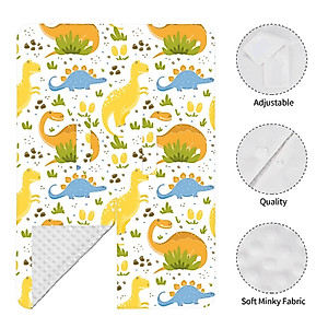 Rutiea Funny Dinosaurs in Cartoon Style Car Seat Cover for Babies, Peekaboo Opening Minky Carseat Canopy Stroller Cover for Newborn, Mom Nursing Breastfeeding Covers, Blanket for Infant Toddler