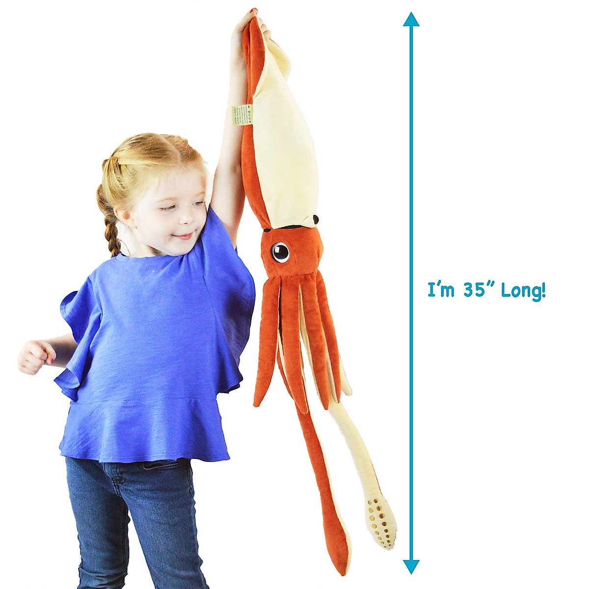 TigerHart Shubert The Squid - 35 inch Large Stuffed Animal Squid