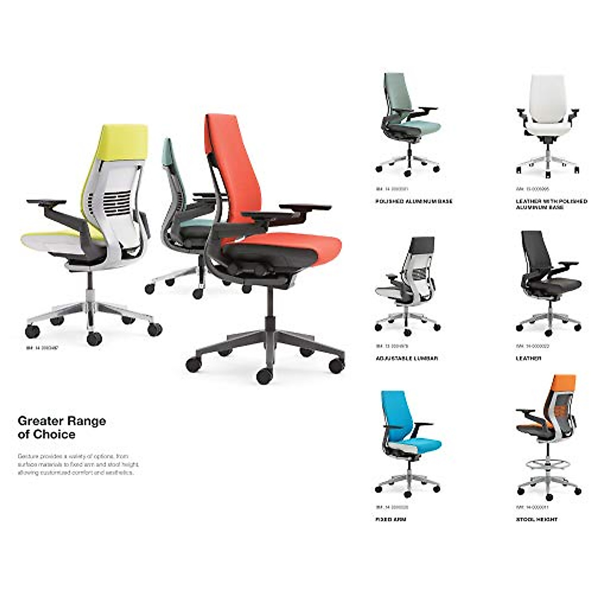 Steelcase Gesture Office Chair - Cogent: Connect Licorice Fabric, Medium Seat Height, Wrapped Back, Dark on Dark Frame, Lumbar Support