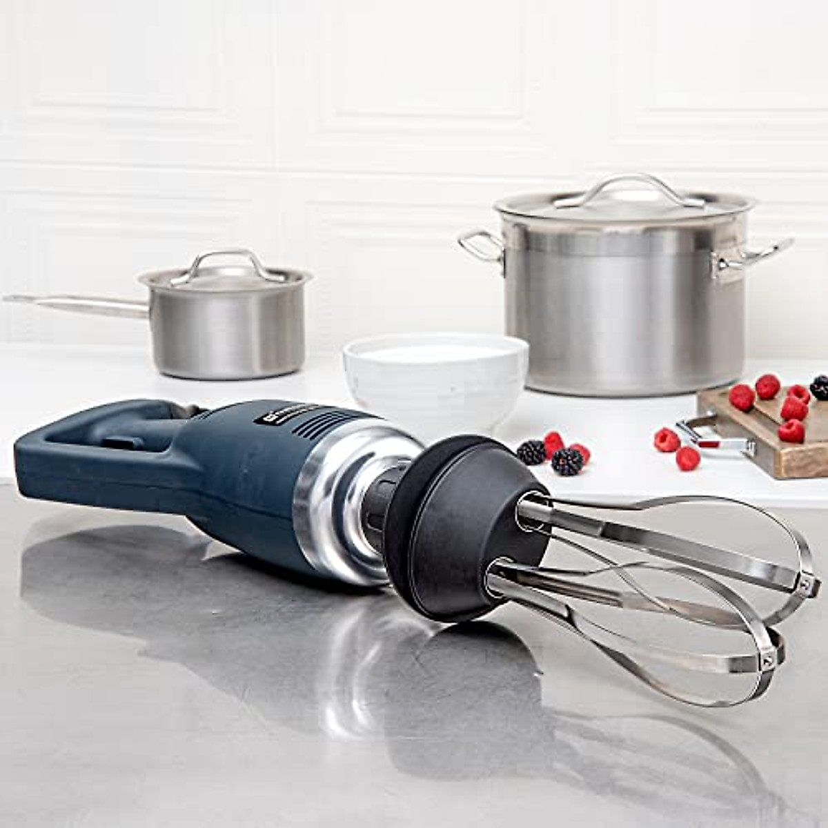 Restaurantware Hi Tek Stainless Steel Whisk - Fits Variable Speed Immersion Blender - 10" - 1 count box,Silver