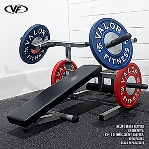 Valor Fitness BF-47 - Weight Bench Press Machine - 9 Adjustable Positions Flat Incline with Converging Arms - Plate Loaded - Chest Arm Ab Workout, Home Gym Equipment 250 LB Combined Max