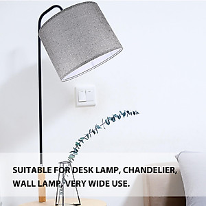 NOLITOY Drum Lampshade for Table Lamps Floor Lamp, 12.9 x 12.9 x 10 inch Linen Lamp Shade Medium Fabric Lamp Cover Handcraft Lampshade Replacement Grey