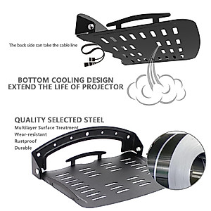 UineHiot Floating Shelf for Projector Wall Mount, 90-Degree Foldable, Loading Capacity 8.8lbs, Black