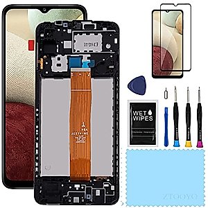 for Samsung Galaxy A12 Screen Replacement with Frame for Samsung a12 a125u Screen Replacement s127dl a125a a125w LCD Display digitizer Touch Screen Assembly with Repair Part Tools 6.5 inch
