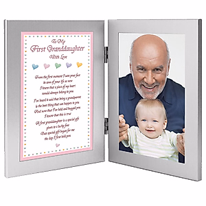 1st Granddaughter Poem Frame from Grandma or Grandpa - Add 4x6 Inch Photo