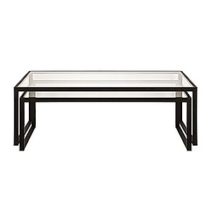 Henn&Hart Rectangular Nested Coffee Table in Blackened Bronze, Modern coffee tables for living room, studio apartment essentials
