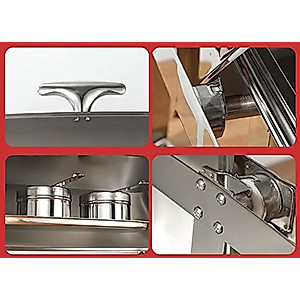 Food Warmer, Chafing Dish Stainless Steel Chafing Dishes with Lid for Parties, 9L Commercial Food Warmer for Buffet, with 3 Kind of Warming Tray (A) ()