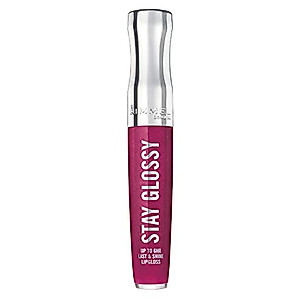 Rimmel Stay Glossy Lip Gloss - Non-Sticky and Lightweight Formula for Lip Color and Shine - 400 Berry Bad, .18oz