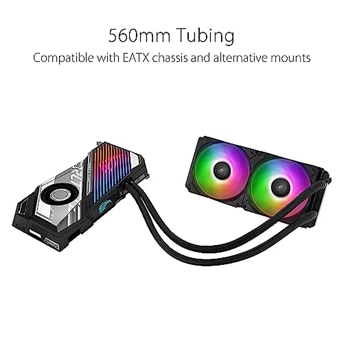 ASUS ROG Strix LC NVIDIA GeForce RTX™ 4090 OC Edition Gaming Graphics Card (PCIe® 4.0, 24 GB GDDR6X, HDMI® 2.1, DisplayPort™ 1.4a, Full-Coverage Cold Plate, 240 mm Radiator, 560mm tubing)